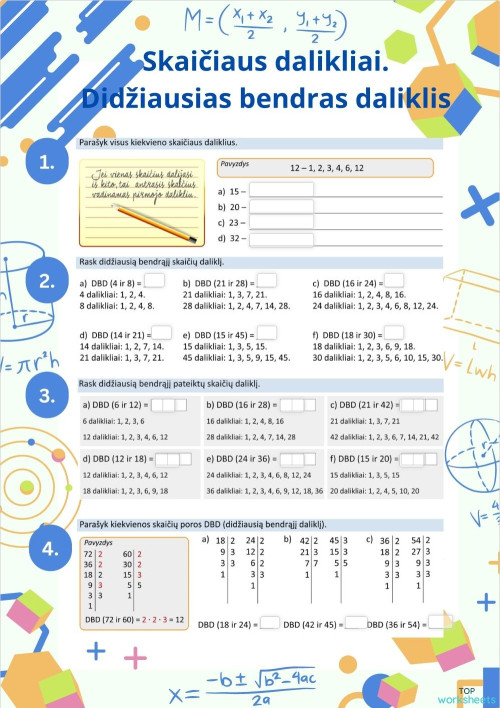 Matematika: interactive worksheets and online exercises | TopWorksheets
