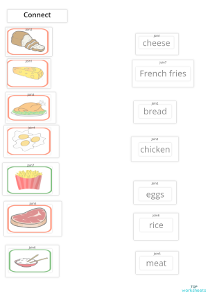 connect food. Interactive worksheet | TopWorksheets