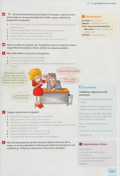 3. La igualdad de sexos 53. Ficha interactiva | TopWorksheets