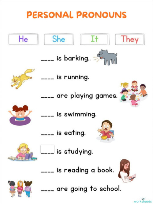 personal pronouns-I/Me He/Him She/her. Interactive worksheet ...