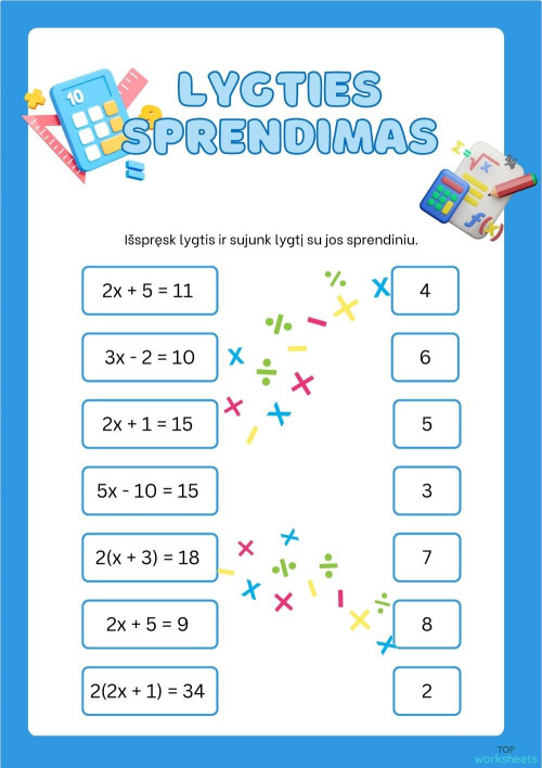 Matematika: interactive worksheets and online exercises | TopWorksheets