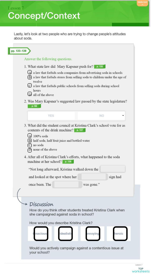 C2 Lesson 7 Concept/Context 4. Interactive worksheet | TopWorksheets