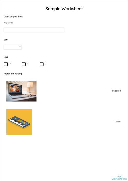 Sample Worksheet. Interactive worksheet | TopWorksheets