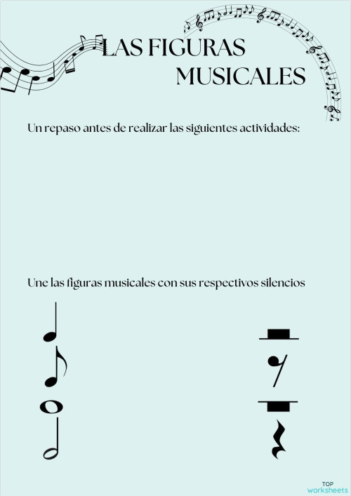 LAS FIGURAS MUSICALES 1. Ficha interactiva | TopWorksheets