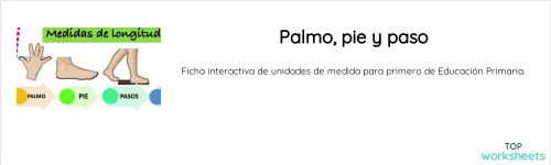 Palmo, pie y paso. Ficha interactiva | TopWorksheets