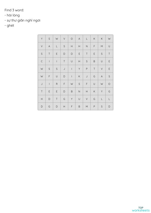 Wordsearch. Interactive worksheet | TopWorksheets