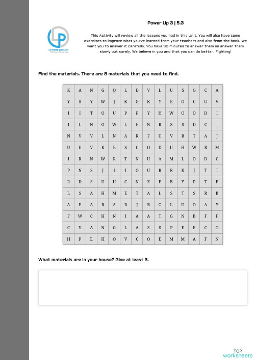 Power Up 3 | 5.3. Interactive worksheet | TopWorksheets