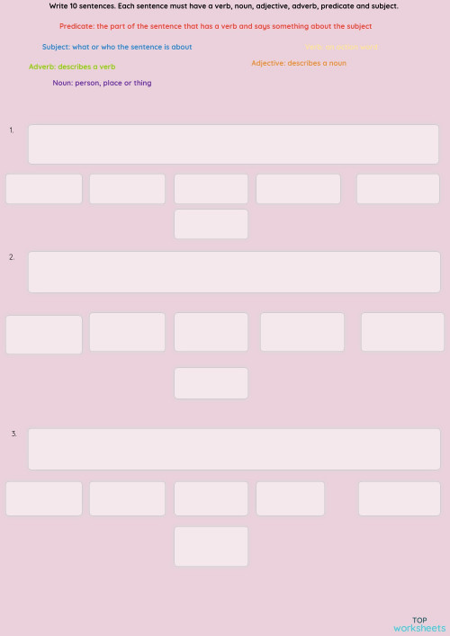 Build and label a sentence. Interactive worksheet | TopWorksheets