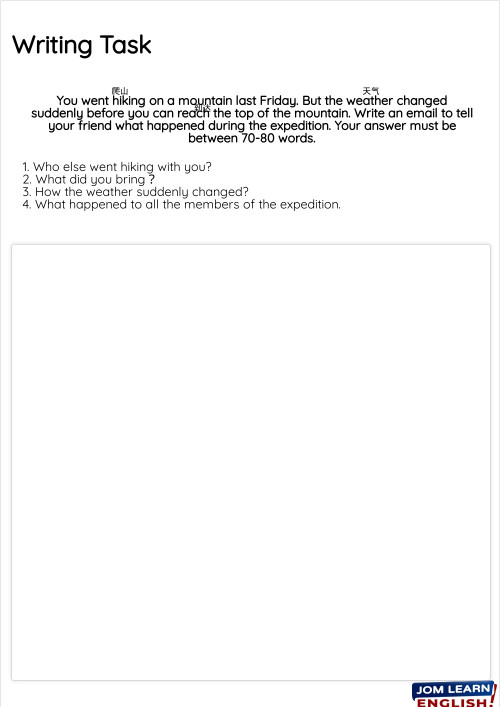 English Plus 1 - Unit 8 - Writing Task. Interactive worksheet ...