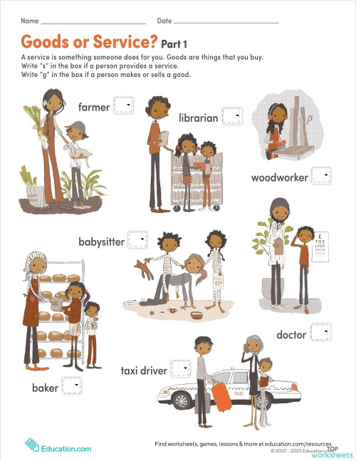 Goods & Services 1. Interactive worksheet | TopWorksheets
