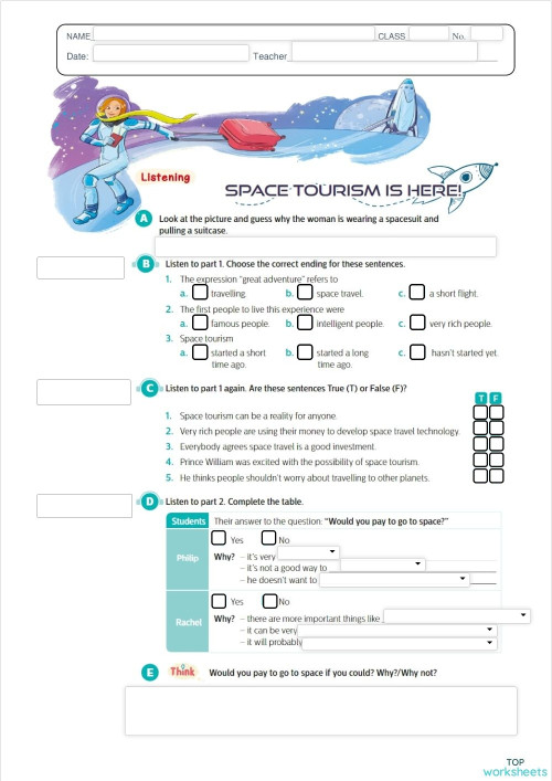 Listening Exercise (p. 132). Interactive worksheet | TopWorksheets
