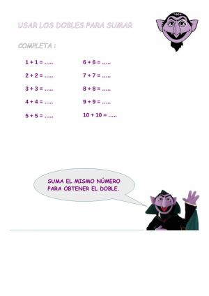 Usar los dobles para sumar. Ficha interactiva | TopWorksheets