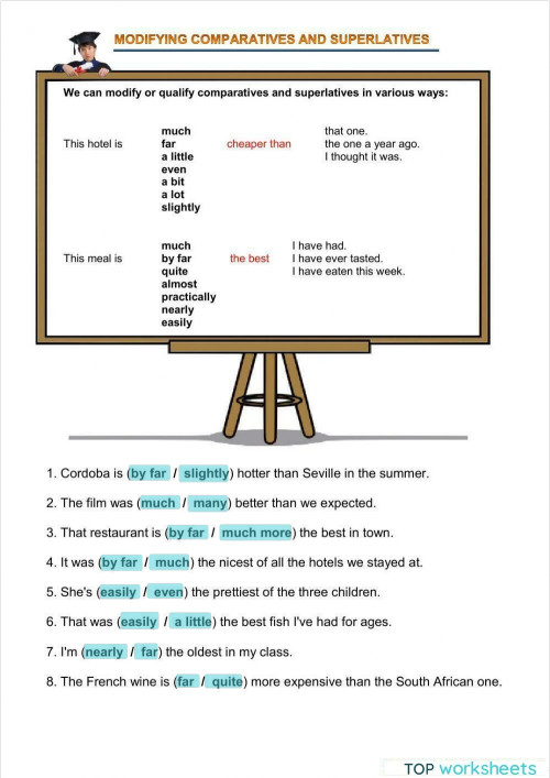 Modifying comparatives and superlatives. Interactive worksheet ... Modifying comparatives and superlatives. Interactive worksheet ...