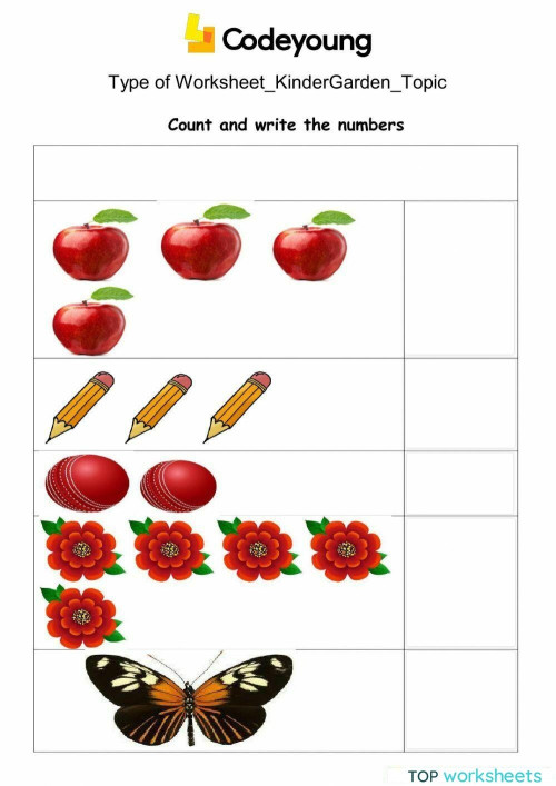 Count and write Math exercise. Interactive worksheet | TopWorksheets