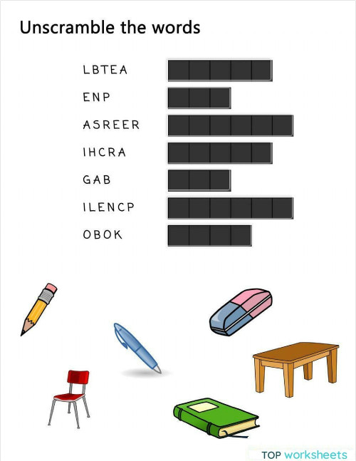 My school objects. Interactive worksheet | TopWorksheets