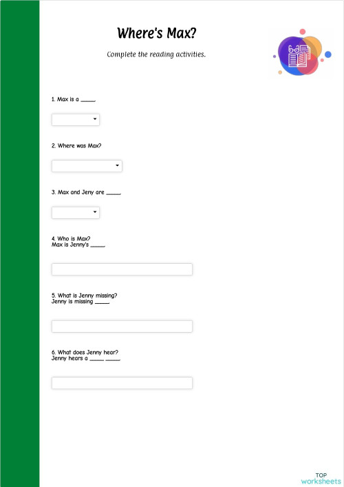 Where's Max?. Interactive worksheet | TopWorksheets