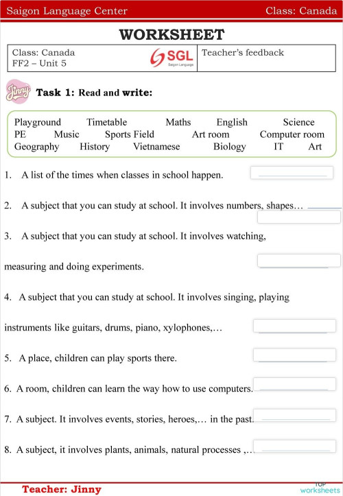 FF2. Unit 5.2. Interactive worksheet | TopWorksheets