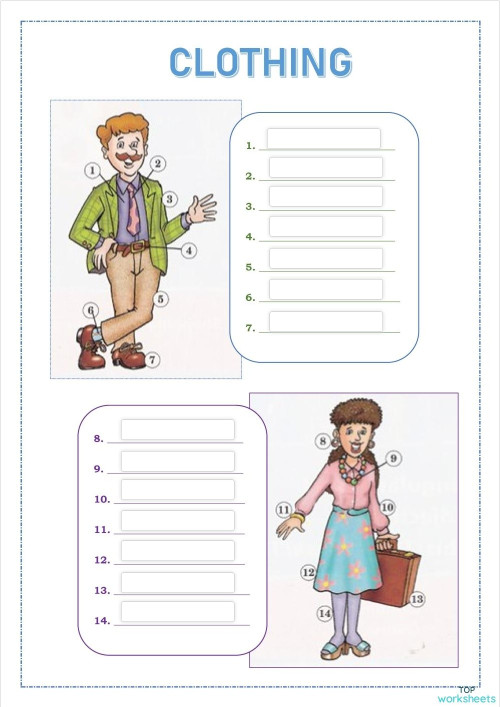 A.3. VOCABULARY CLOTHING. Interactive worksheet | TopWorksheets