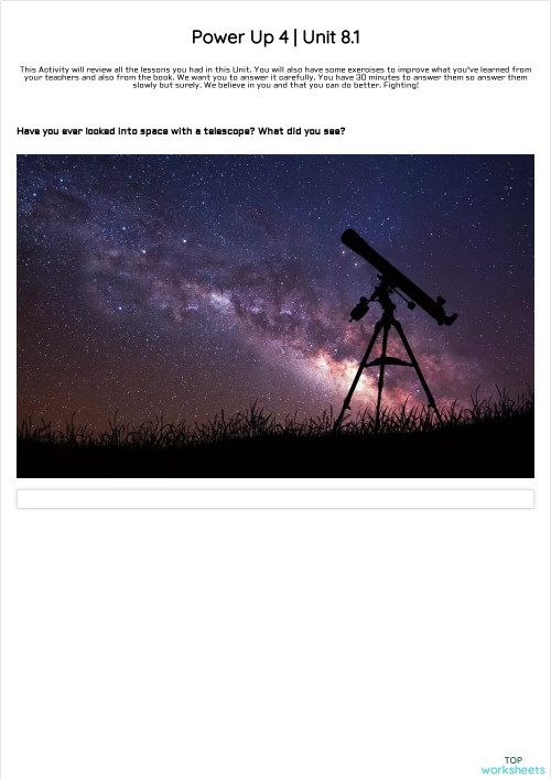 Power Up 4 | Unit 8.1. Interactive worksheet | TopWorksheets