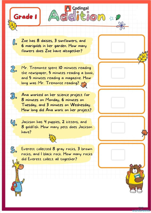 M_G01M07L26_WE02_Word_Problems_for_Addition(Extended)_6. Interactive worksheet | TopWorksheets