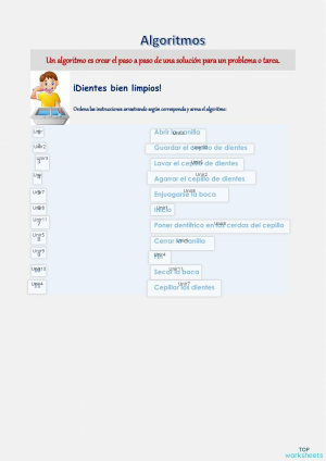 Algoritmos básicos. Ficha interactiva | TopWorksheets