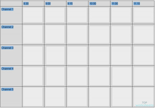 tv guide task 2. Interactive worksheet | TopWorksheets