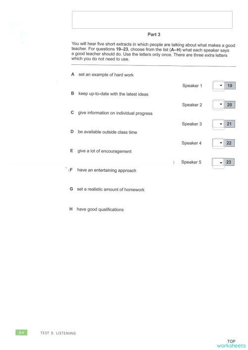Fce Test 3 Listening Interactive Worksheet Topworksheets - V Fce Test 3 Listening Interactive Worksheet Topworksheets - V