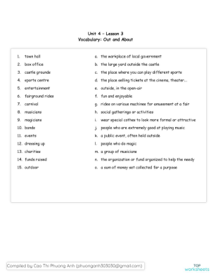 Unit 4 - Lesson 3. Interactive worksheet | TopWorksheets