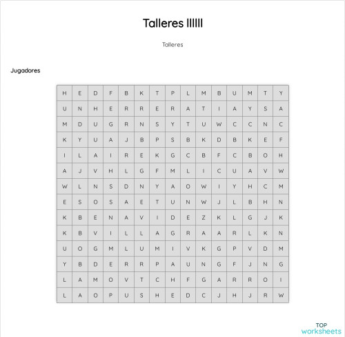 Talleres llllll. Ficha interactiva | TopWorksheets
