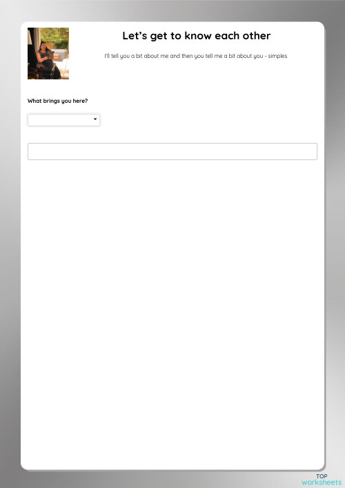 Let’s get to know each other. Interactive worksheet | TopWorksheets