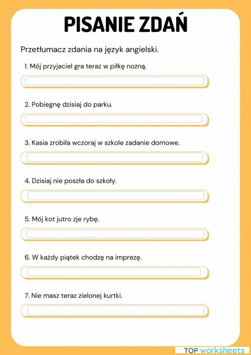 Present Simple Writing (polish). Interactive worksheet | TopWorksheets