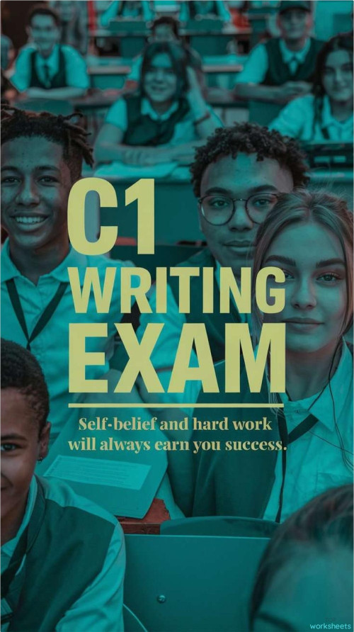 C1 Writing Exam March 2025. Interactive worksheet | TopWorksheets