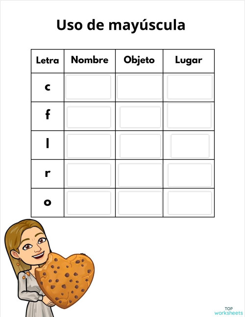 Uso de mayúscula. Ficha interactiva | TopWorksheets