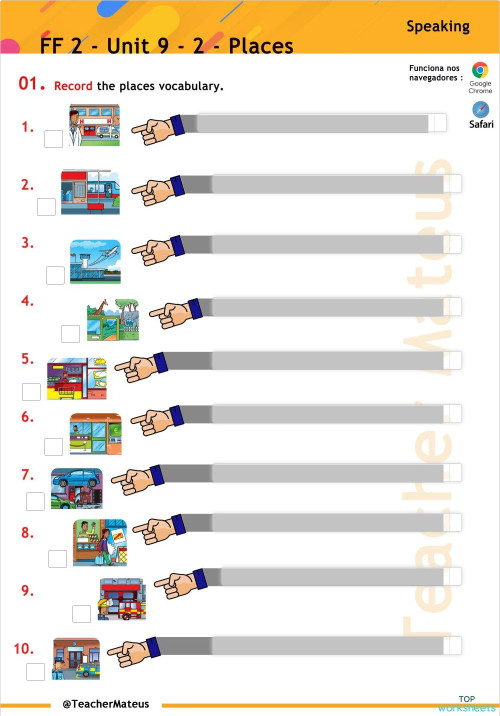 FF 2 - Unit 01 - 2 - My school - Speaking - TM0396. Interactive worksheet | TopWorksheets