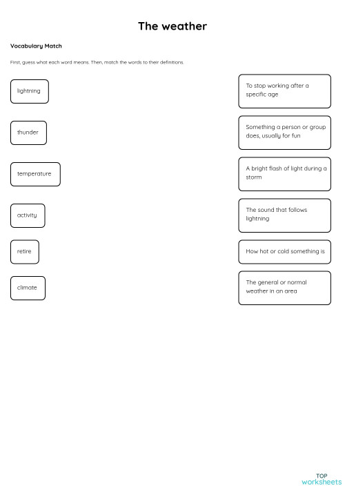 The weather. Interactive worksheet | TopWorksheets