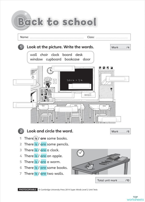 SM2 Unit0 Test. Interactive worksheet | TopWorksheets