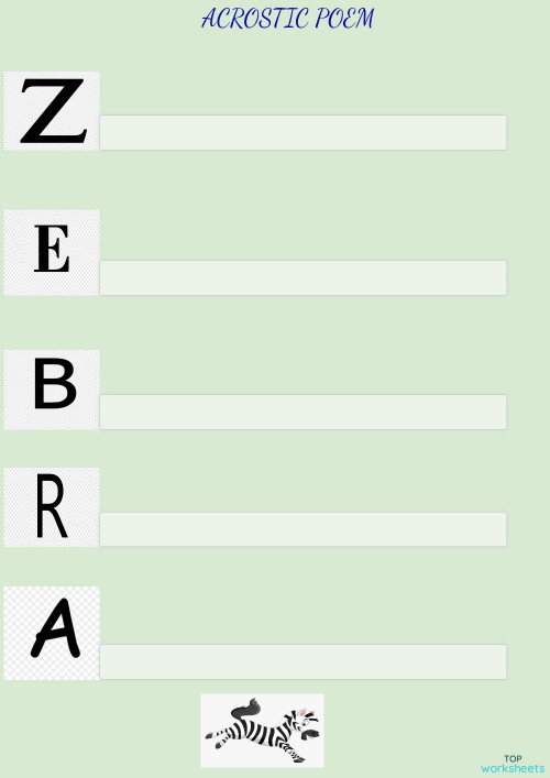 Acrostic Poem. Interactive worksheet | TopWorksheets