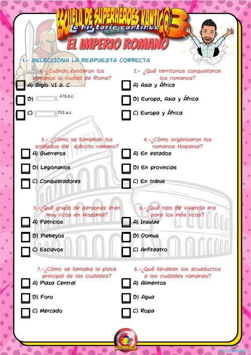 TPW El imperio romano.pdf 1. Ficha interactiva | TopWorksheets