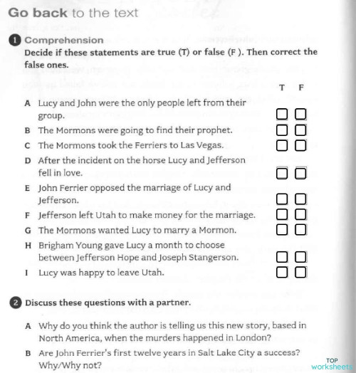 CHAPTER 1 PART 2 COMPREHENSION-A STUDY IN SCARLET. Interactive ...