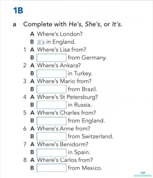 1B beginner grammar. Interactive worksheet | TopWorksheets