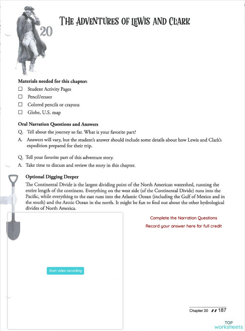 Chapter 20: Pg 187-188 The Adventures of Lewis and Clark. Interactive ...