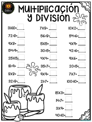 Hojas De Trabajo De Multiplicación Y División