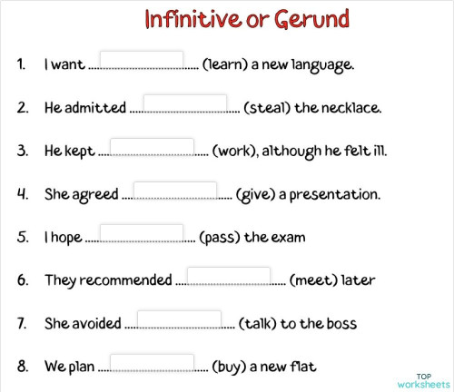 Unit 3 - Infinitives & Gerunds + Listening. Interactive worksheet ...