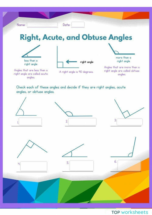 Identify Angles. Interactive worksheet | TopWorksheets