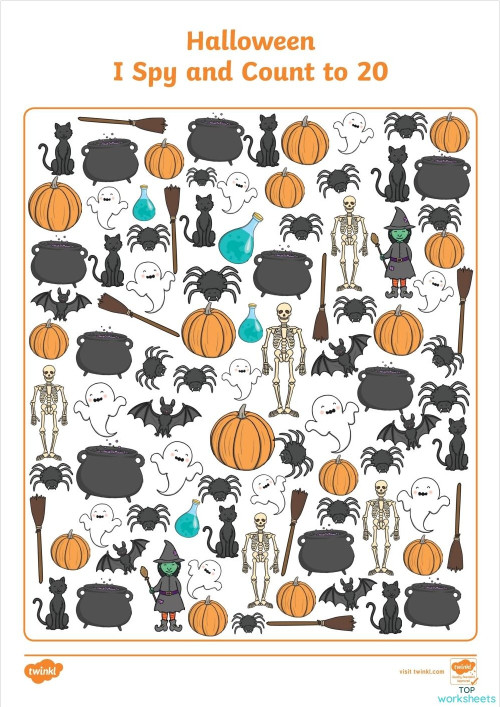 I spy - Halloween. Interactive worksheet | TopWorksheets