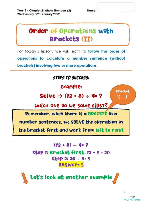 Year 5 Week 5(b). Interactive worksheet | TopWorksheets