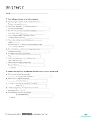 Test 7 - FCE. Interactive worksheet | TopWorksheets