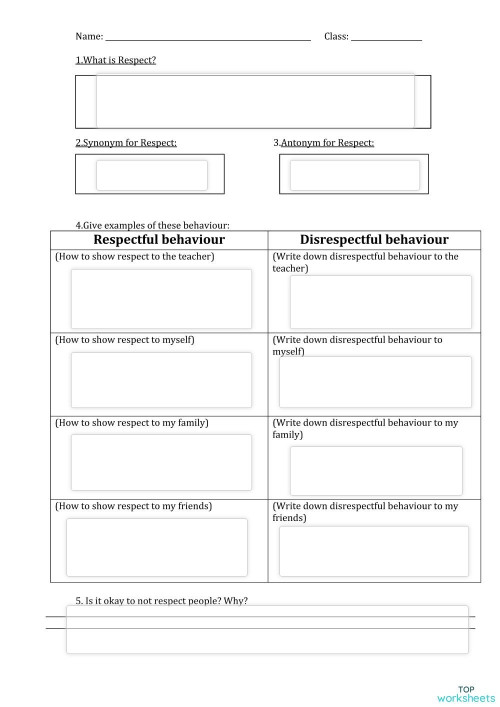 RESPECT LA. Interactive worksheet | TopWorksheets