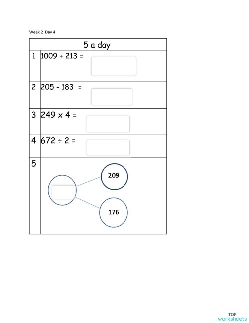 5 a-day 2022 Week 2 Day 4. Interactive worksheet | TopWorksheets