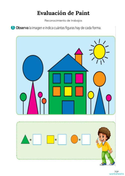 Evaluación de Paint. Ficha interactiva | TopWorksheets